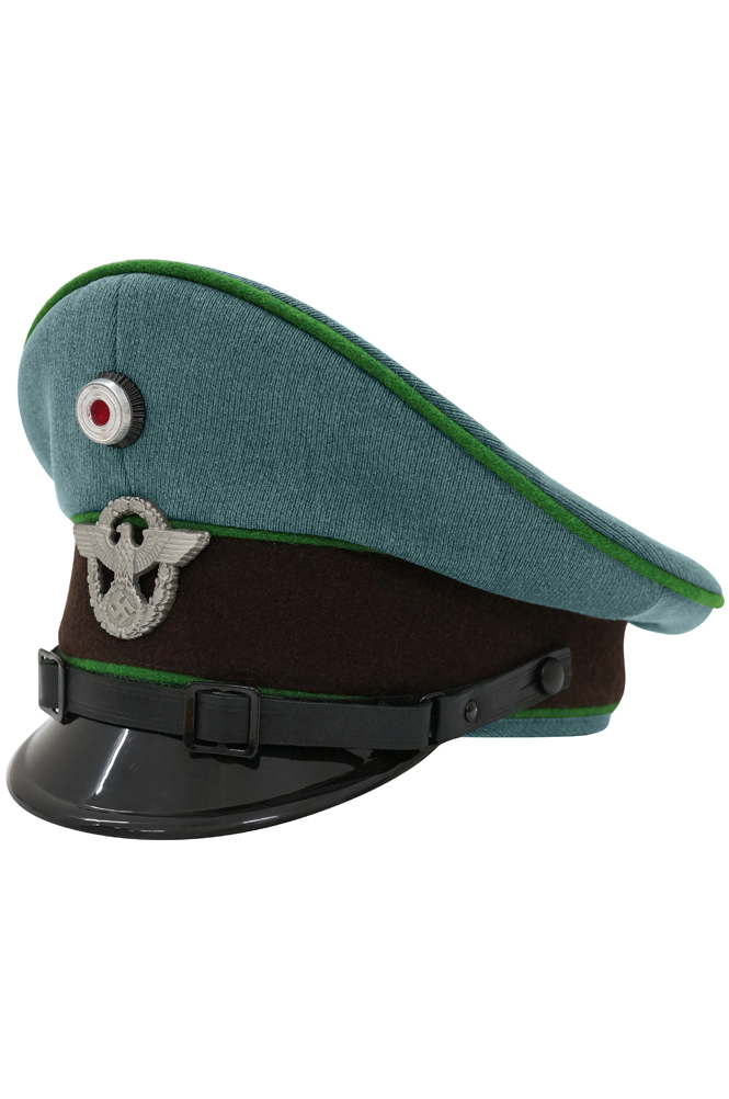 WWII German Schutzpolizei Protection Police Gabardine EM Visor Cap With ...