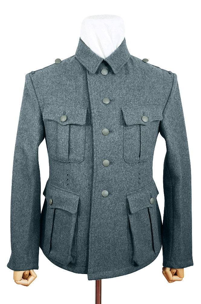 WWII German M40 SS EM Italian Field Wool tunic Feldbluse blue green ...